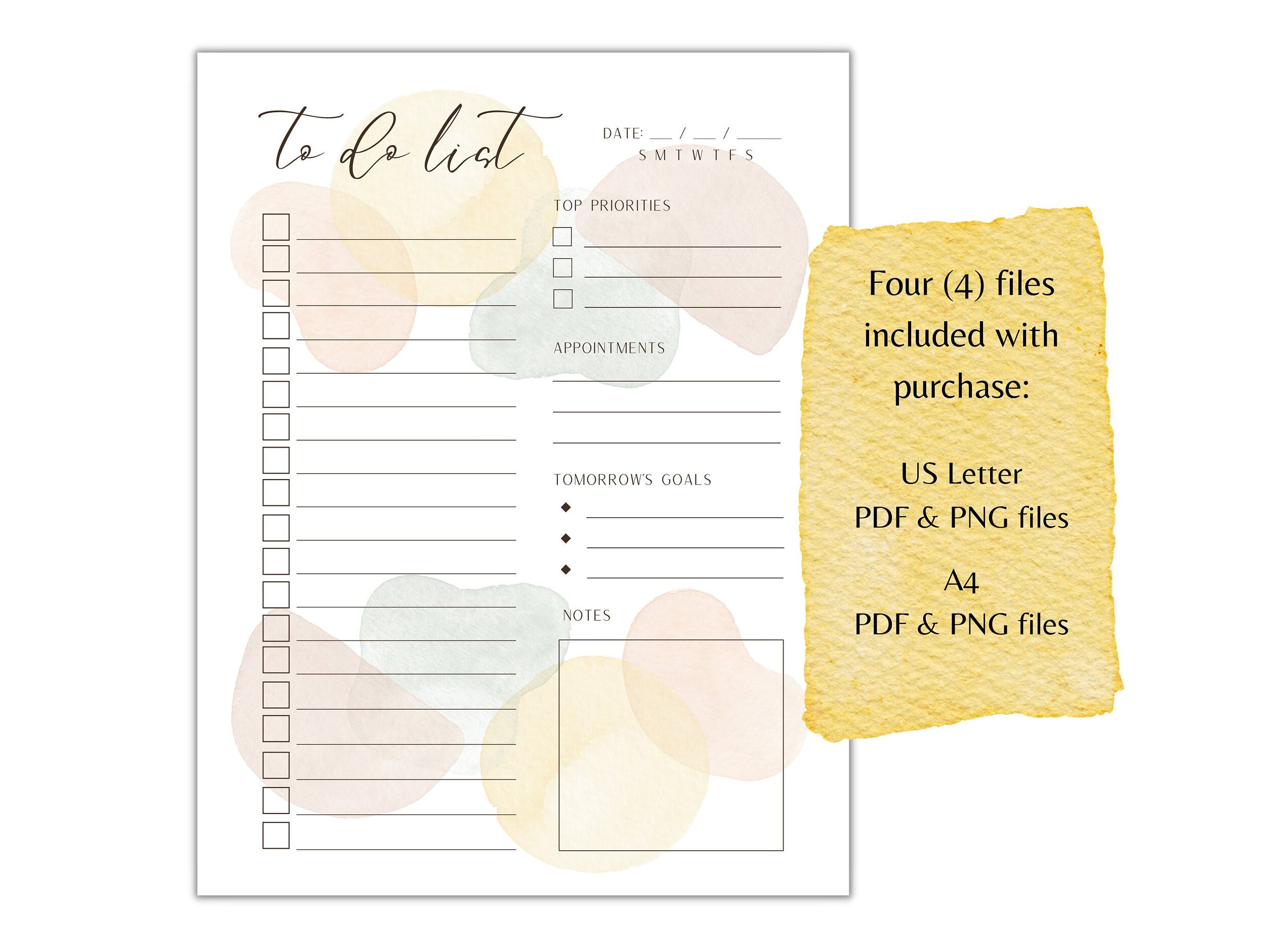 To Do List Printable Modern Minimalist Daily Checklist - Etsy