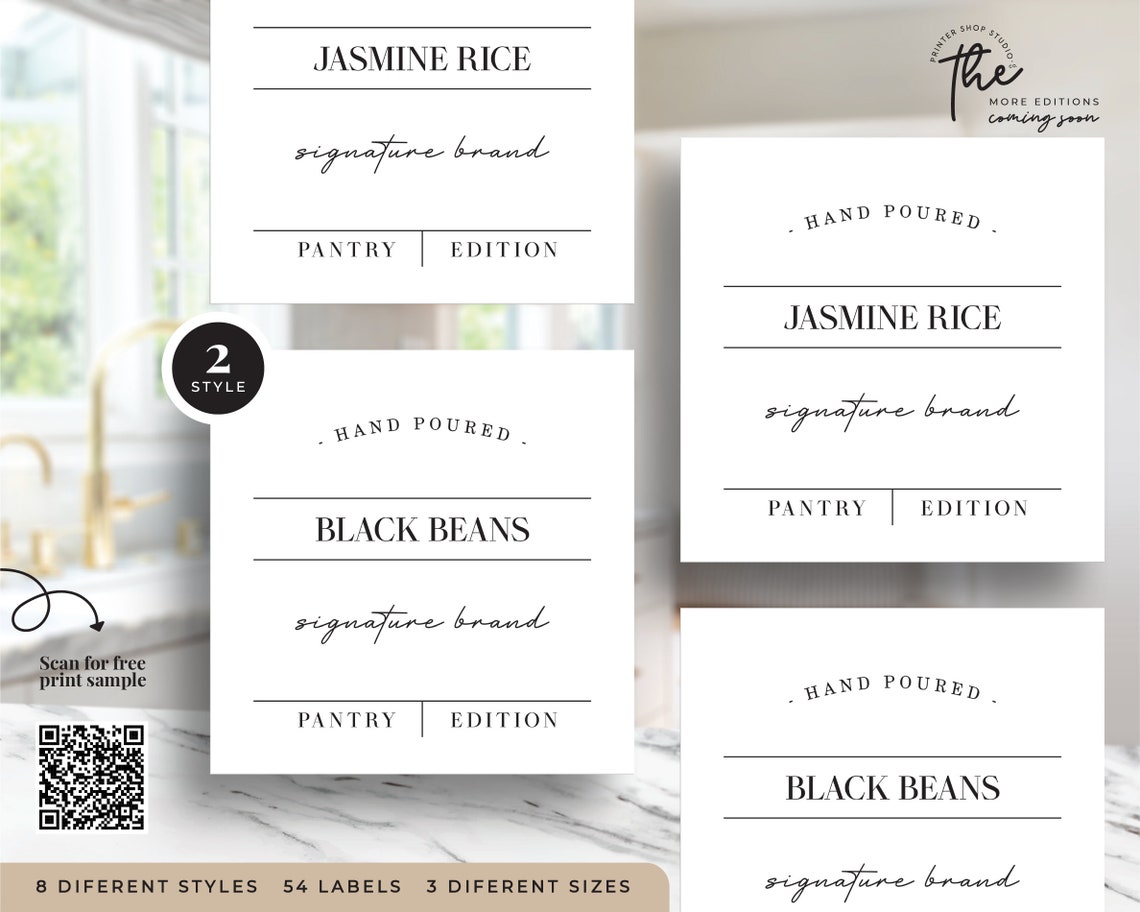 Pantry Labels Printable Templates | INSTANT DOWNLOAD | Set of 54 ...