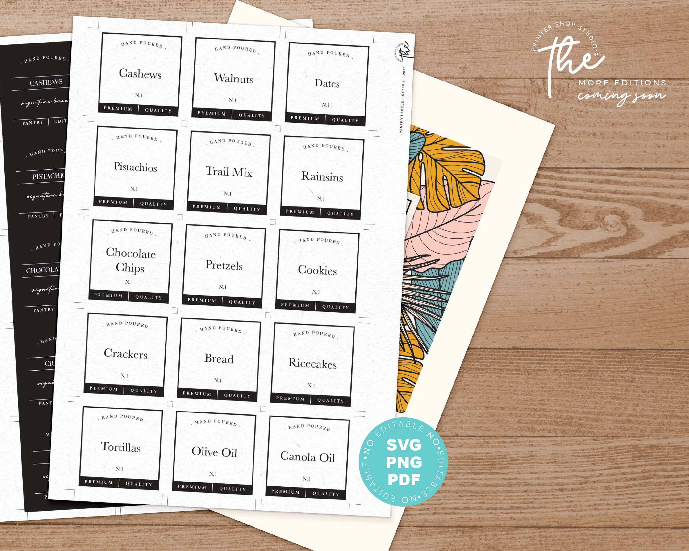 Pantry Labels Printable Templates INSTANT DOWNLOAD Set of 54 Letter ...