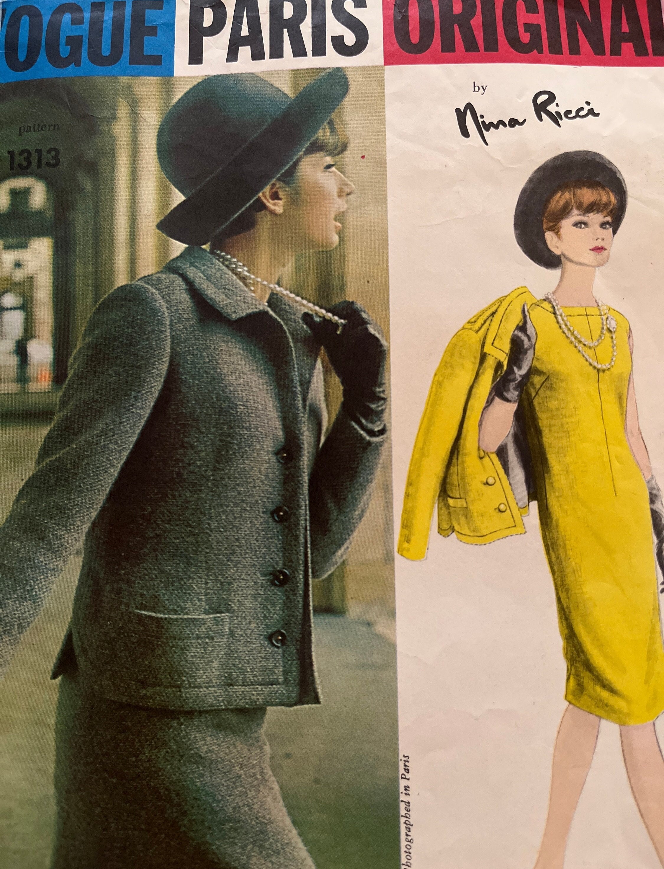 1960s Vogue Paris Original 1313. Circa 1964. Ninna Ricci. Size 12. Bust ...