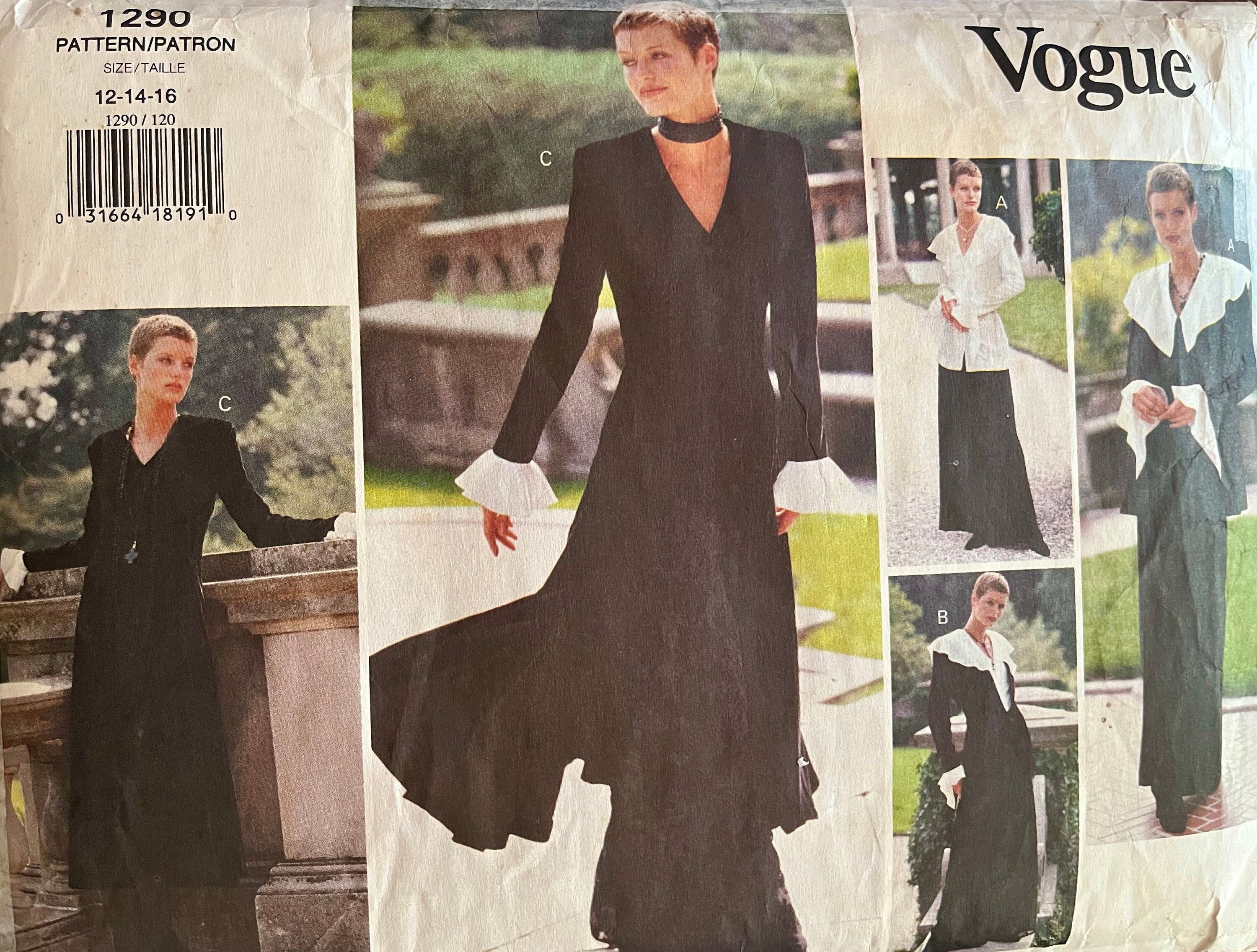 1990s Vogue Pattern. Circa 1993. Pattern is Uncut. Fabulous, Fabulous ...