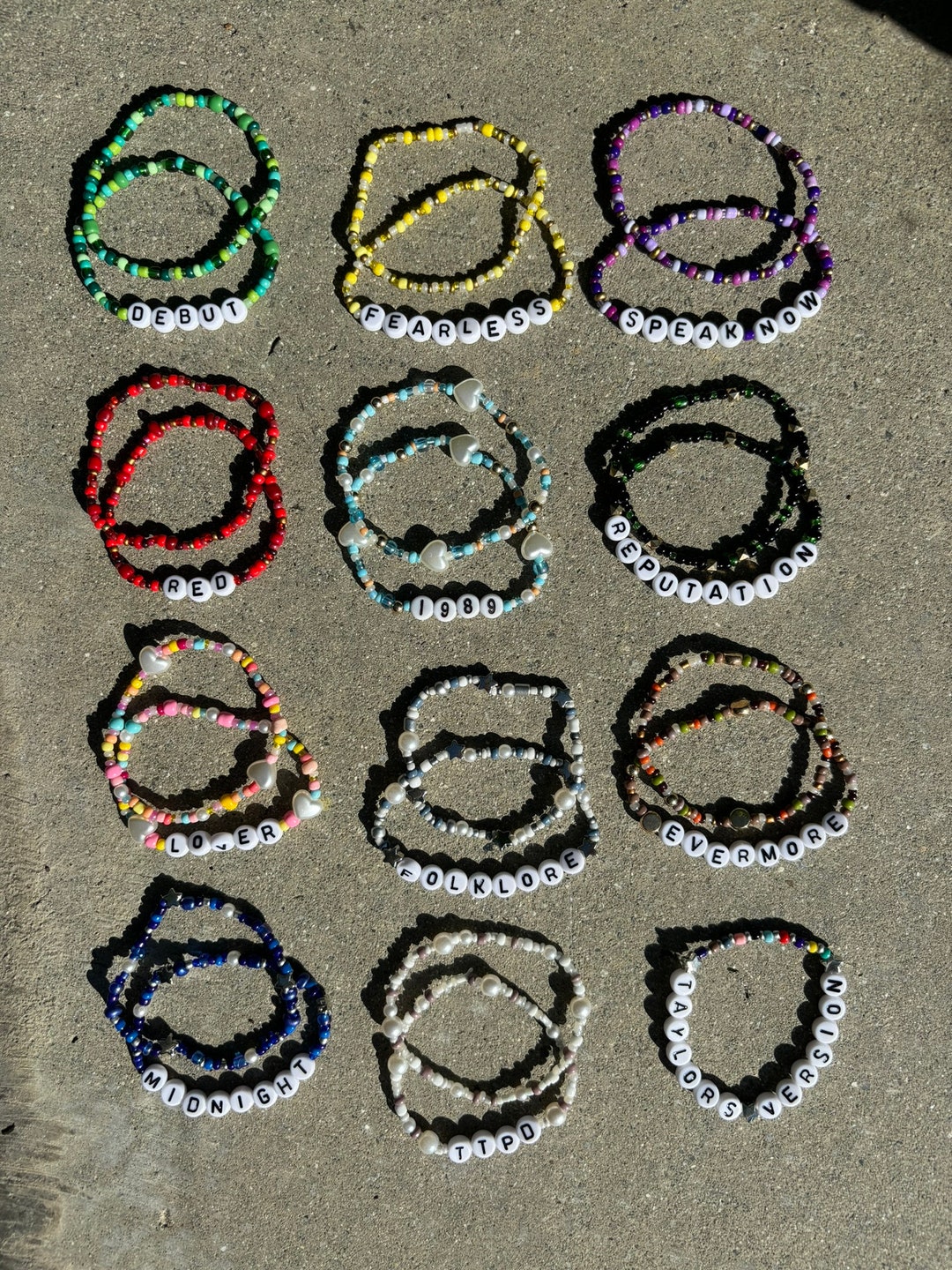 Taylor Swift Album Bead Bracelets Beaded Name Letter Word Bracelet ...