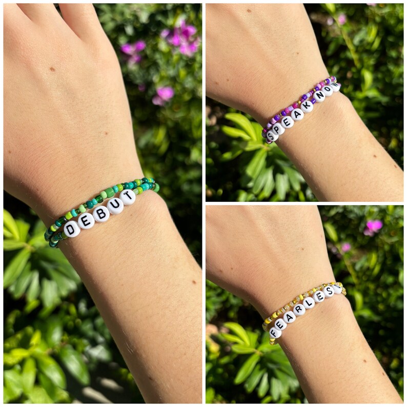 Taylor Swift Album Bead Bracelets Beaded Name Letter Word Bracelet ...