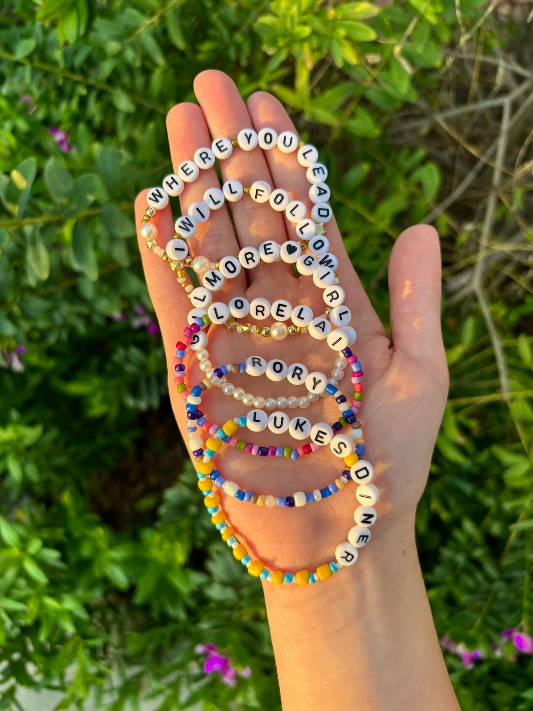 Gilmore Girls Inspired Bead Bracelets | Beaded Name Letter Word ...