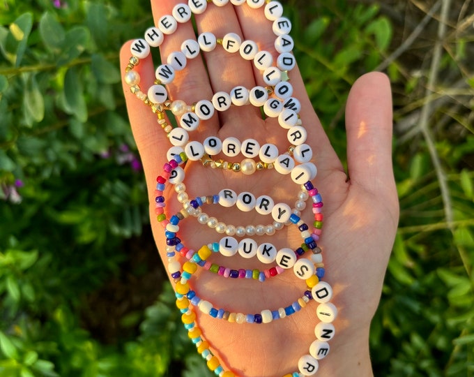 Gilmore Girls Inspired Bead Bracelets | Beaded Name Letter Word ...