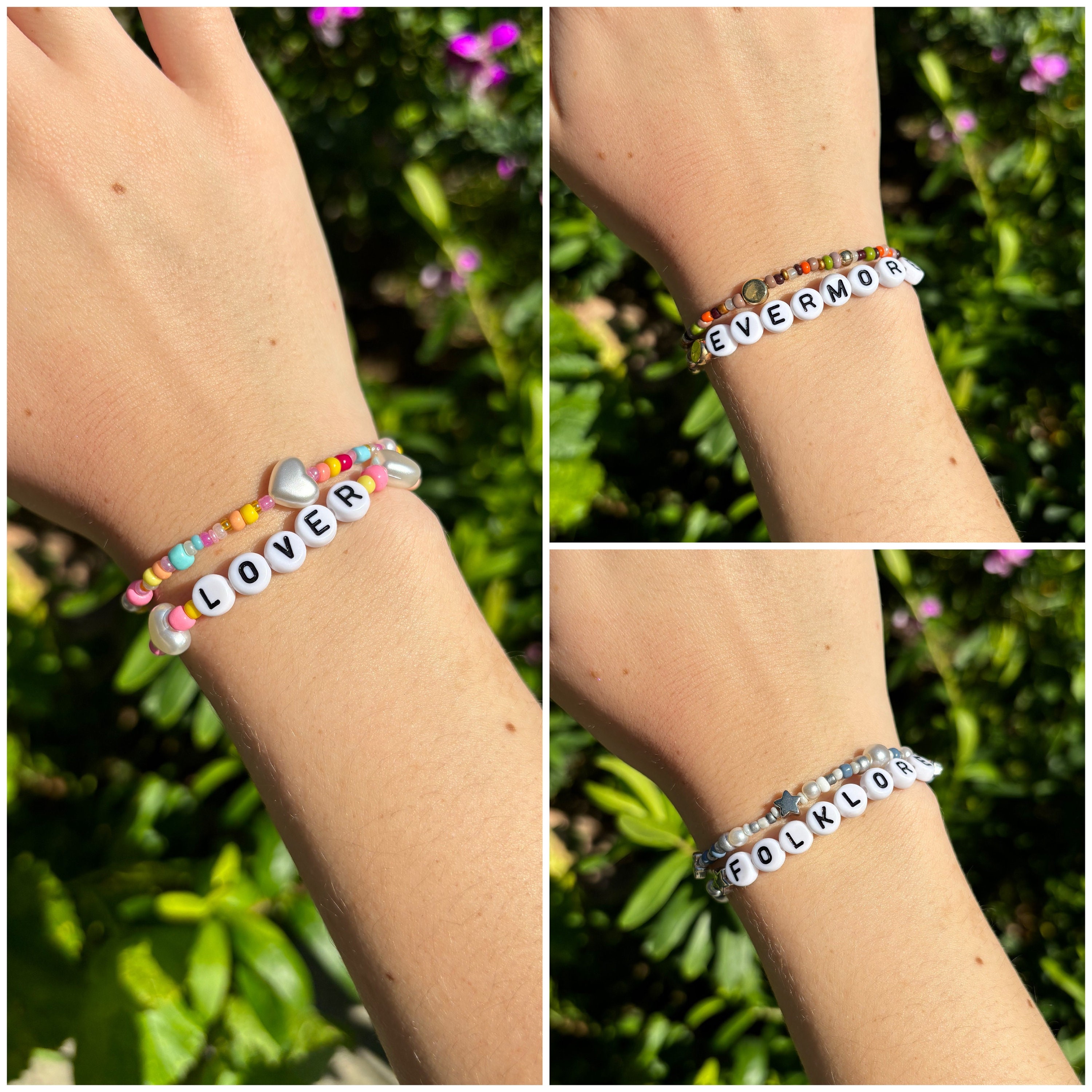 Taylor Swift Album Bead Bracelets Beaded Name Letter Word Bracelet ...