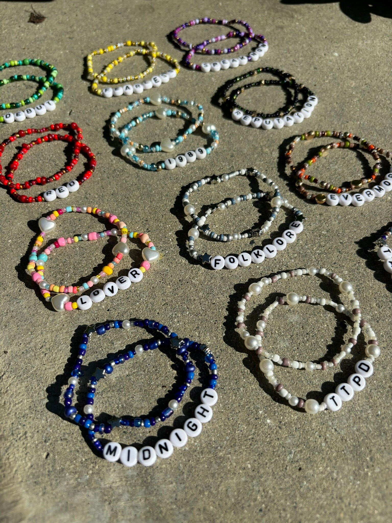 Taylor Swift Album Bead Bracelets Beaded Name Letter Word Bracelet ...