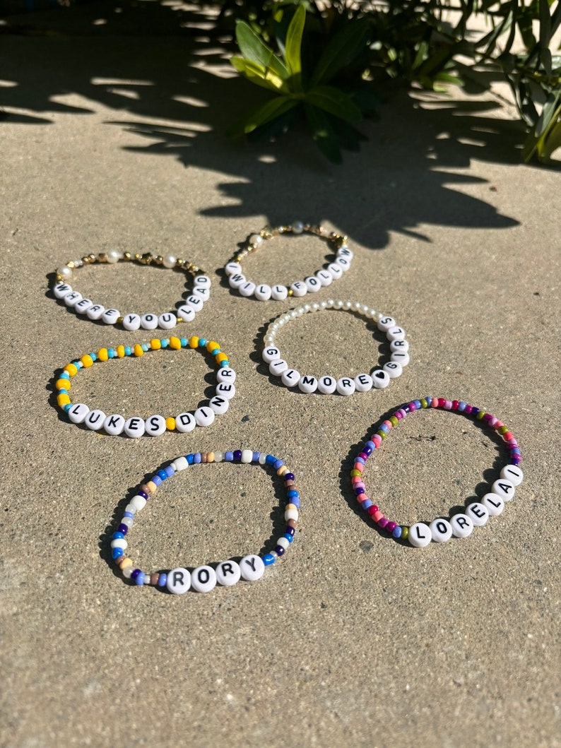 Gilmore Girls Inspired Bead Bracelets | Beaded Name Letter Word ...