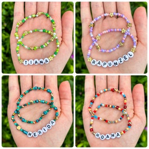 Princess Inspired Bead Bracelets | Beaded Name Letter Word Bracelet ...