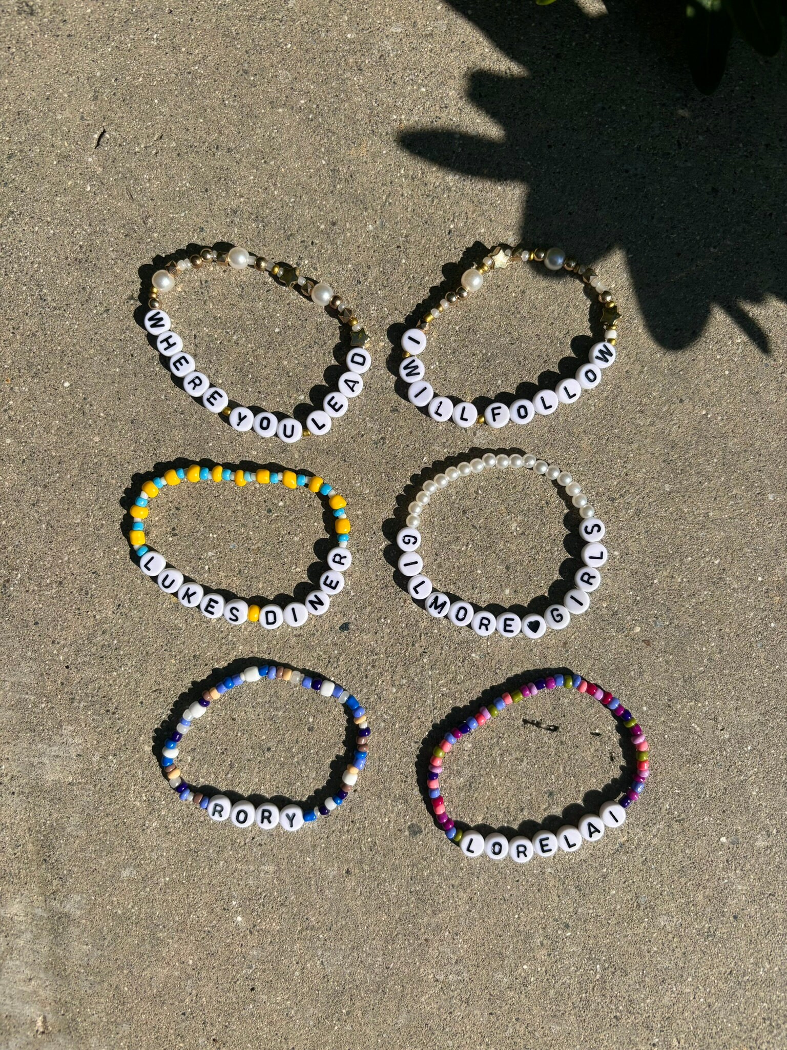 Gilmore Girls Inspired Bead Bracelets | Beaded Name Letter Word ...
