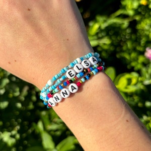 Princess Inspired Bead Bracelets | Beaded Name Letter Word Bracelet ...