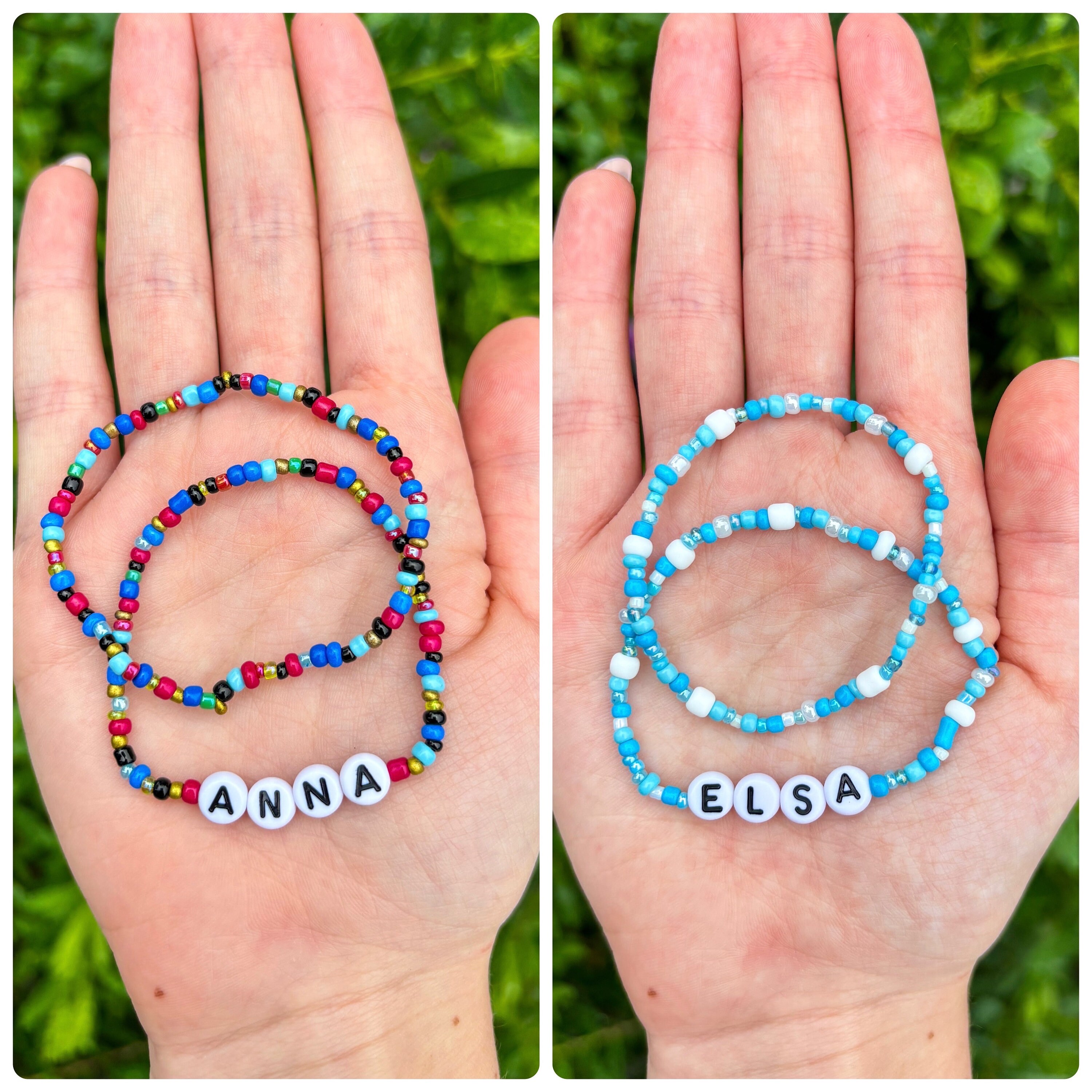 Princess Inspired Bead Bracelets Beaded Name Letter Word Bracelet ...
