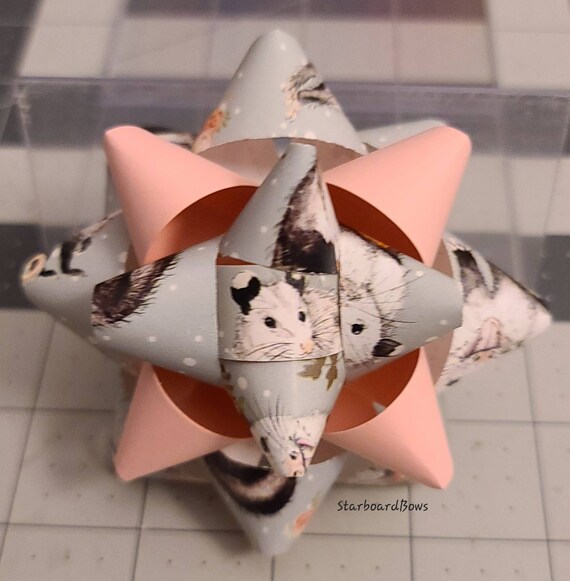 Gift Bow Pink and Blue Possum Print Paper Gift Bow - Etsy