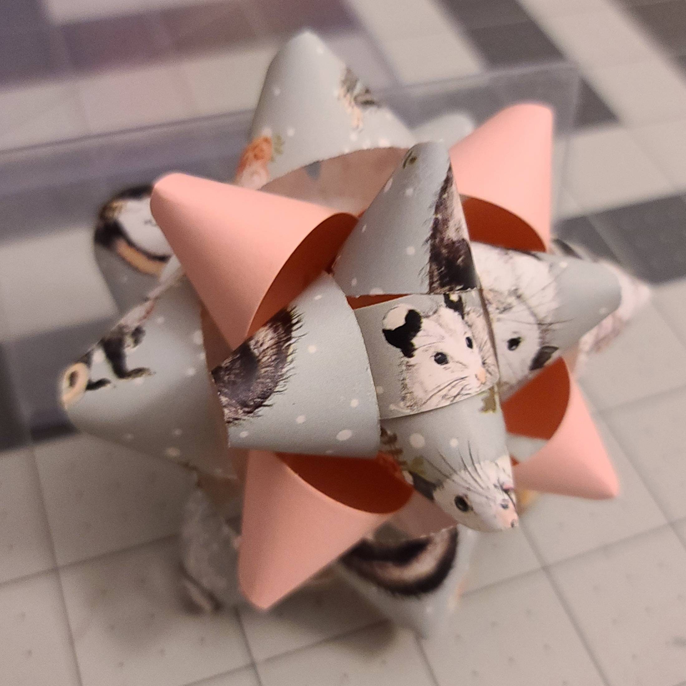 Gift Bow - Pink and Blue Possum Print Paper Gift Bow - Etsy