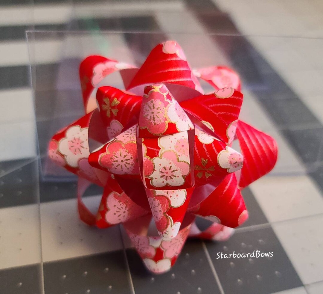 Small Gift Bow - Red Pink Cherry Blossom Gift Bow - Etsy
