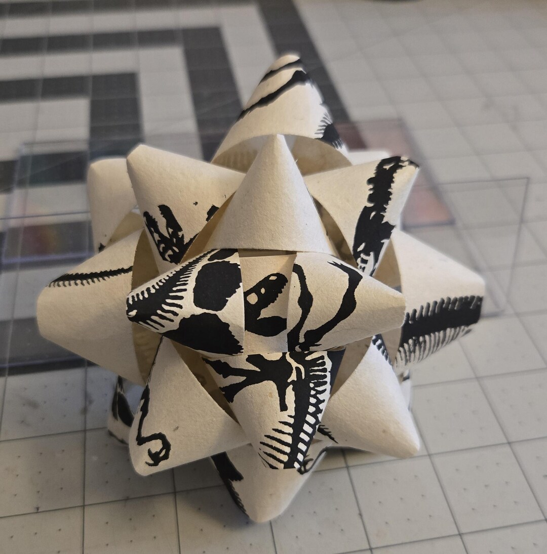 Big Gift Bow - Dinosaur Fossil Lokta Paper Big Bow - Etsy