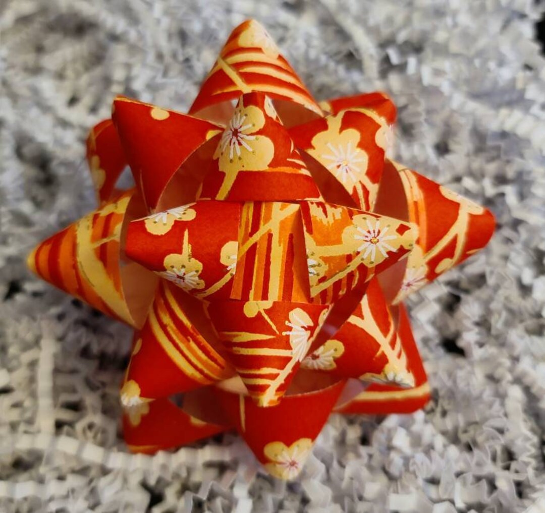 Gift Bow - Red Yellow and Gold Sakura Cherry Blossom Floral Gift Bow - Etsy