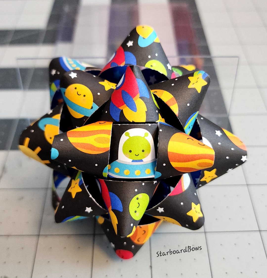 Gift Bow - Planets Spaceships Rockets and Aliens Gift Bow - Etsy