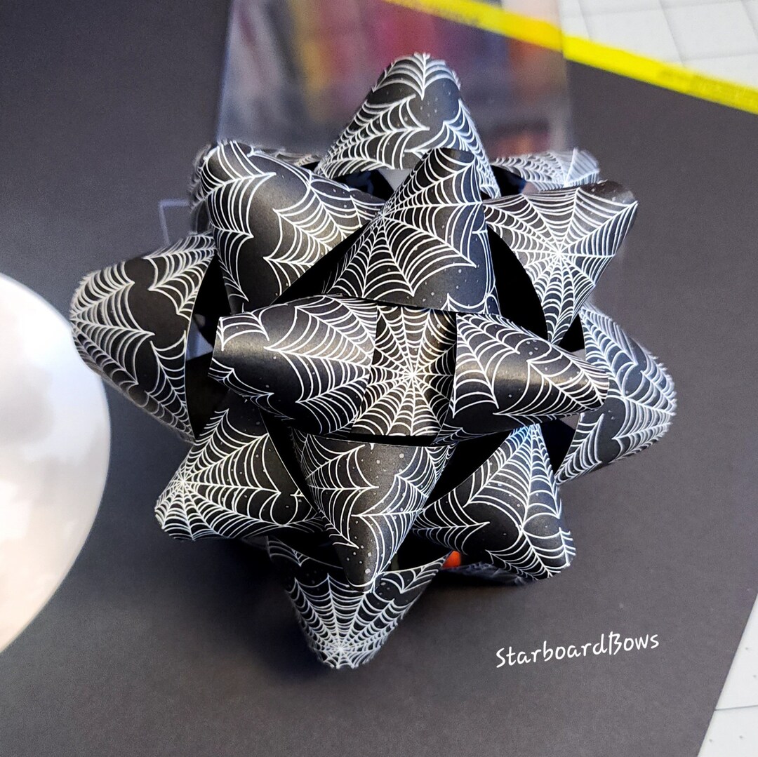 Halloween Gift Bow - Black Spider Web Big Paper Gift Bow - Etsy