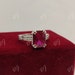 Vintage 2.30ct Red Radiant Cut Ruby Engagement Ring in 925 Sterling ...