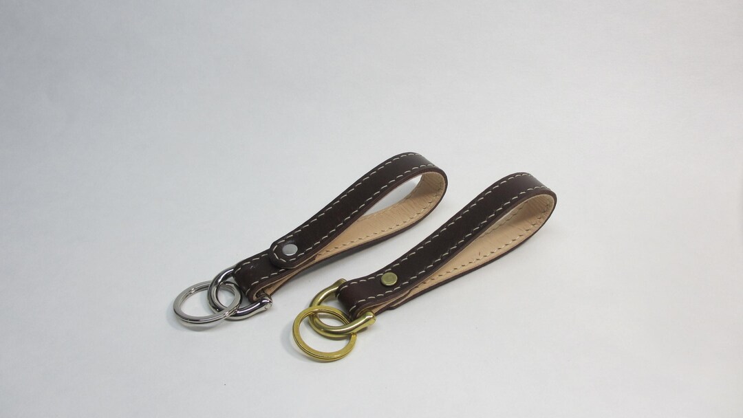 Two-tone Leather Key Chain Two-tone Leather Key Fob Unique Leather Key ...