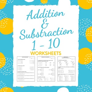 Addition and Subtraction Practice for Kindergarten, 1st Grade ...