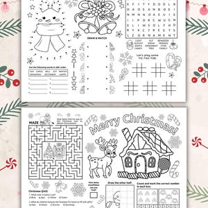 Christmas Printable Activity Placemats for Kids| Holiday Activities ...