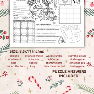 Christmas Printable Activity Placemats for Kids| Holiday Activities ...