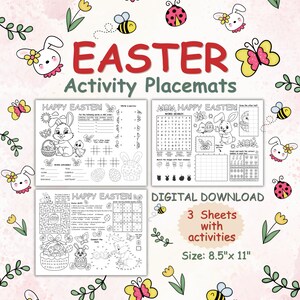 Easter Printable Activity Placemats for Kids | Fun Activities Sheets ...