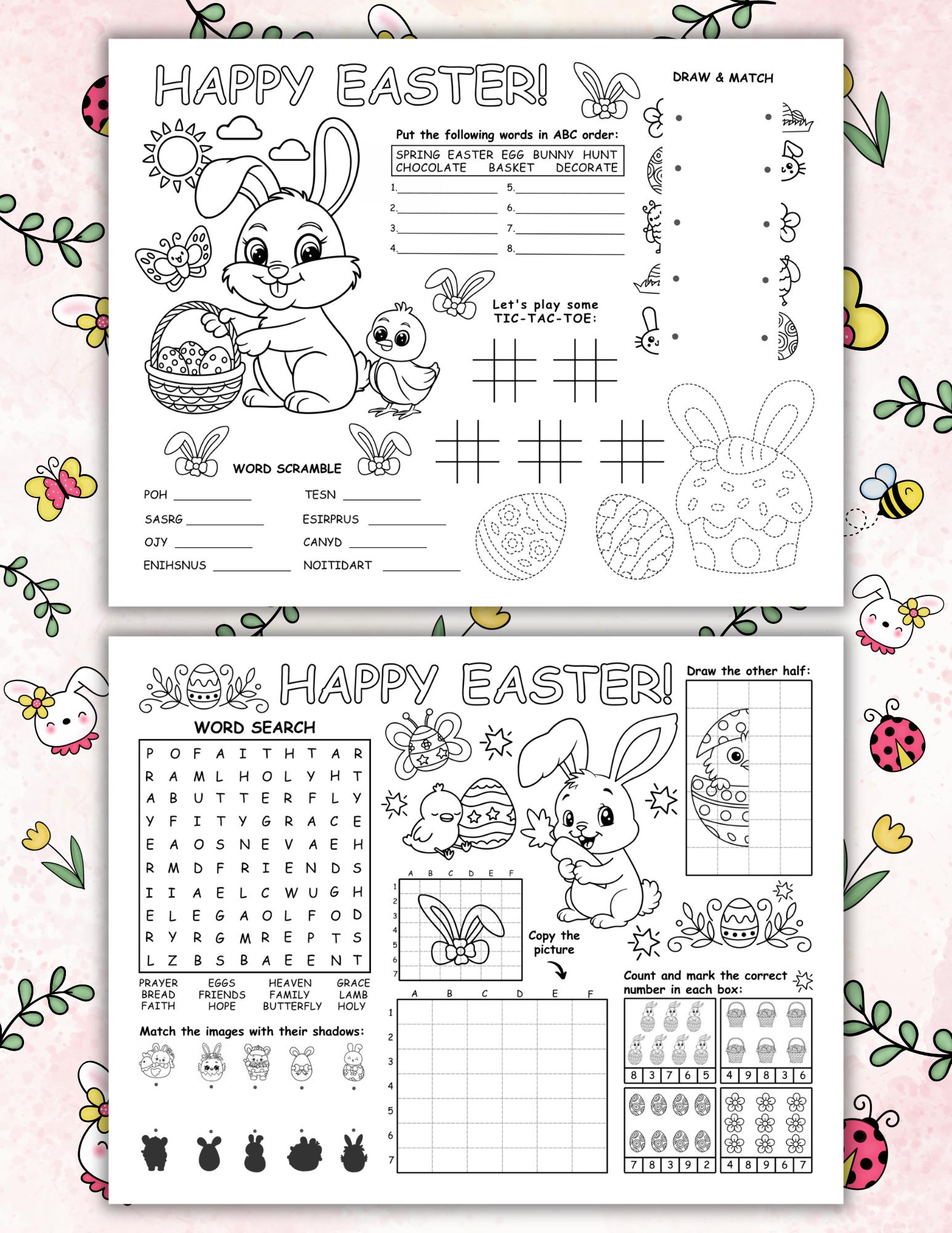 Easter Printable Activity Placemats for Kids | Fun Activities Sheets ...