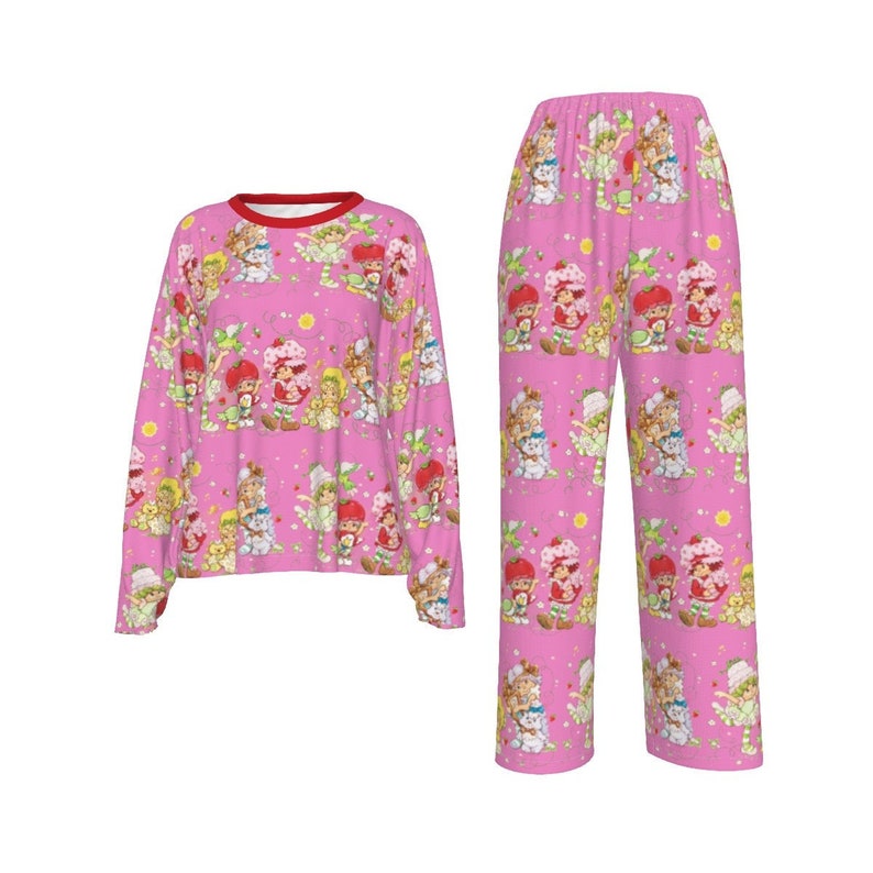 Strawberry Vintage Cartoon 80's Cartoon Woman's Sleepwear Pajamas Pj's ...