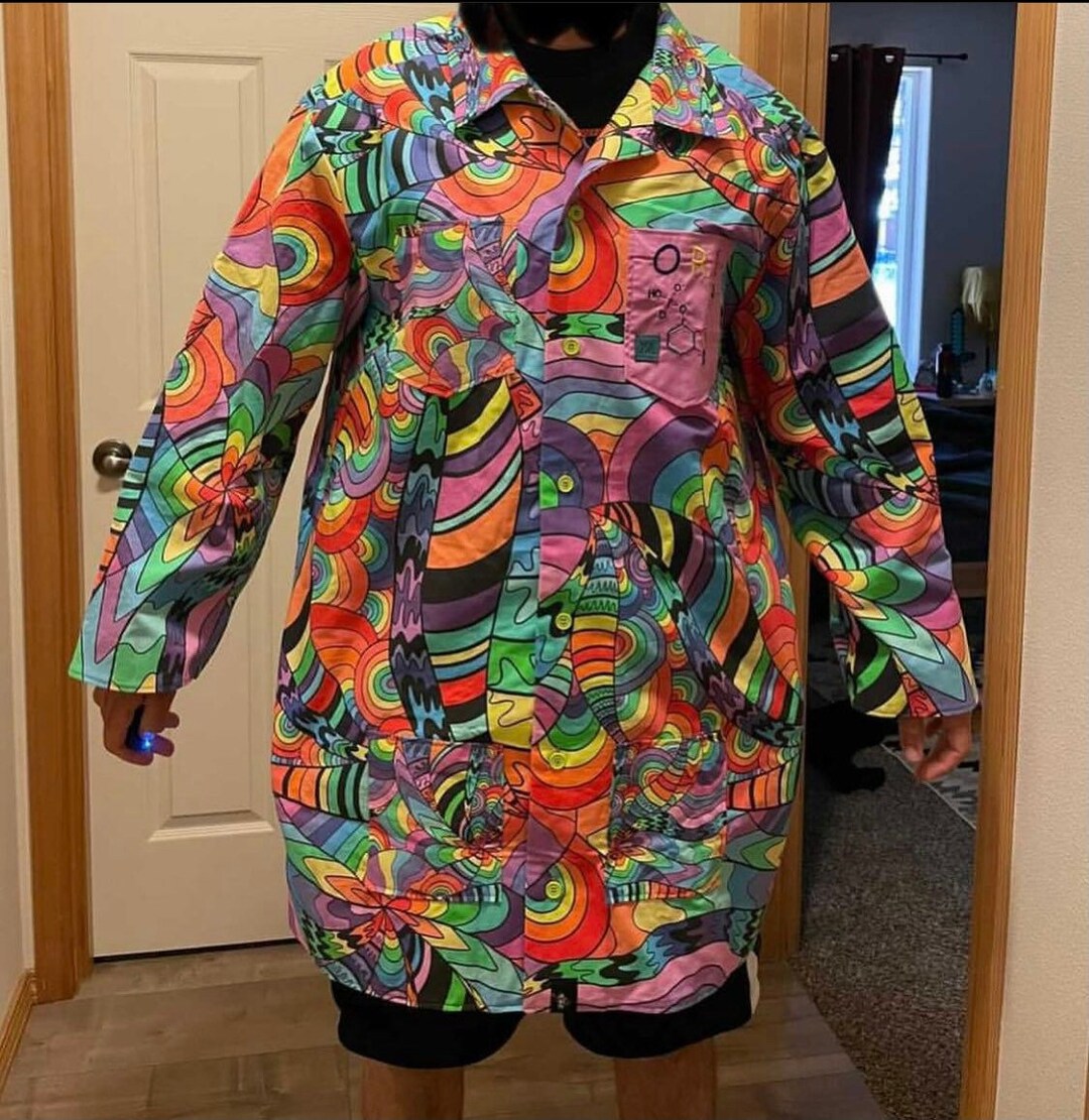 Psychedelic Lab Coat * Trippy * Costume * Chemistry * Science ...
