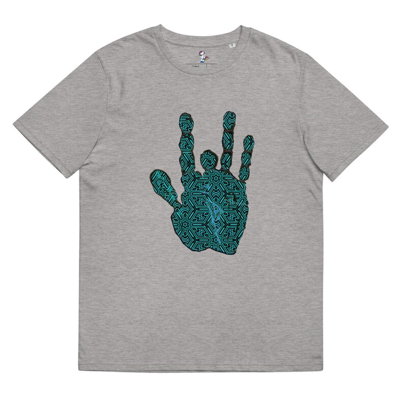 Geometric jerry Garcia Handprint unisex Organic Cotton T ...