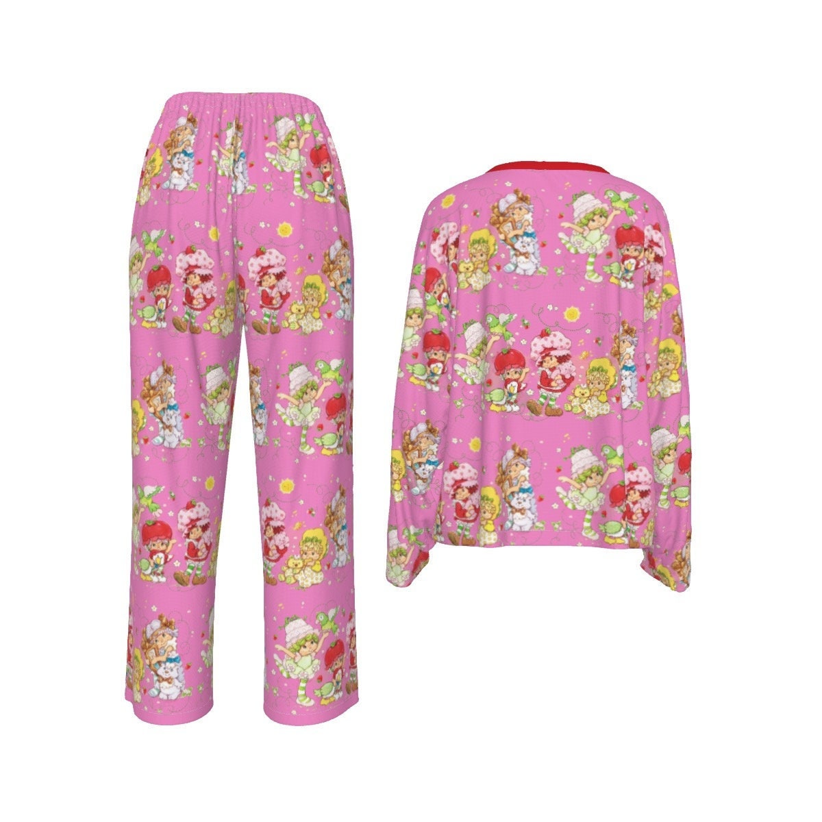 Strawberry Vintage Cartoon 80's Cartoon Woman's Sleepwear Pajamas Pj's ...
