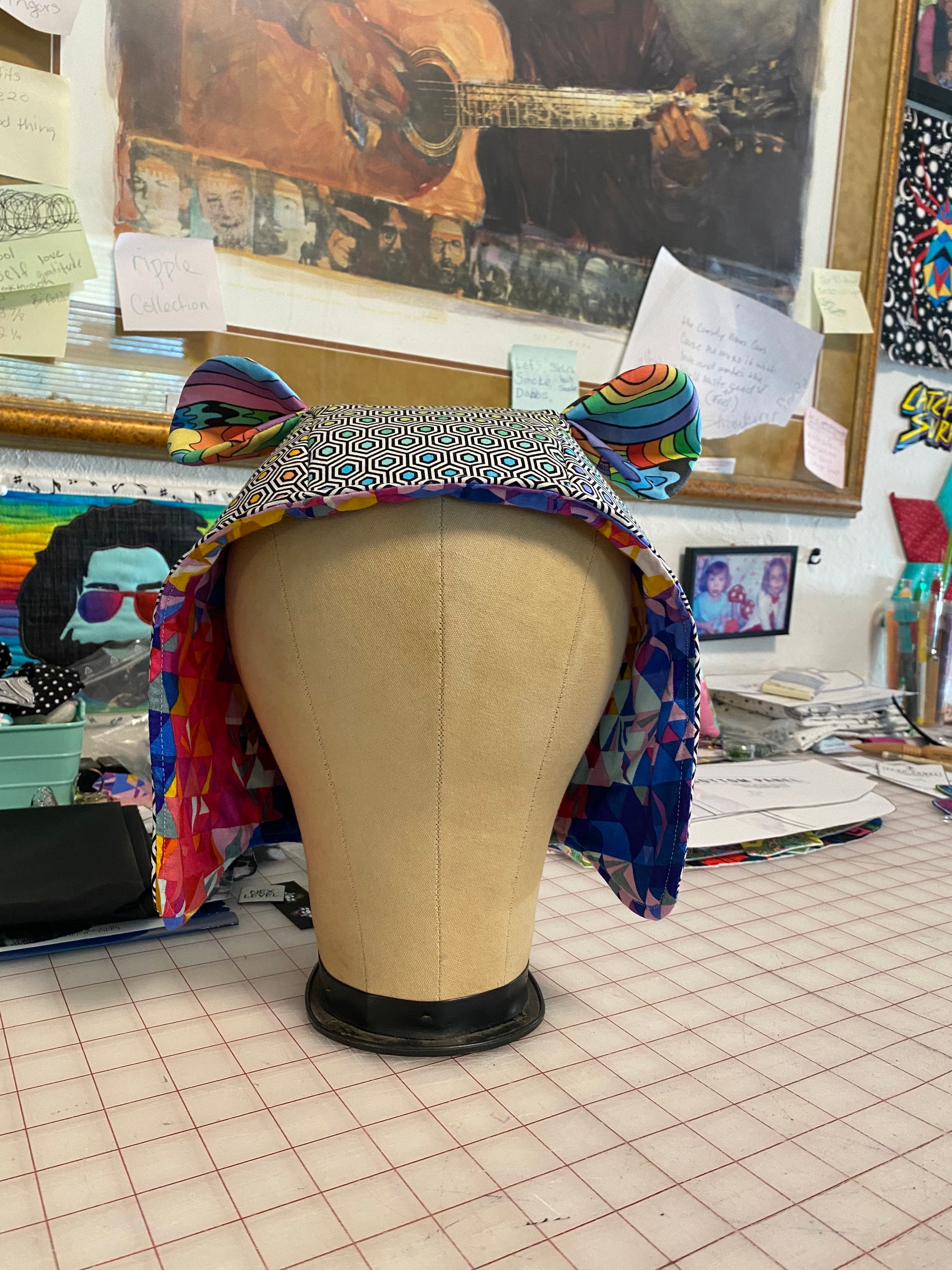 Psychedelic Loophole Bunny Hat Trippy Easter Menswomenskids Hat ...