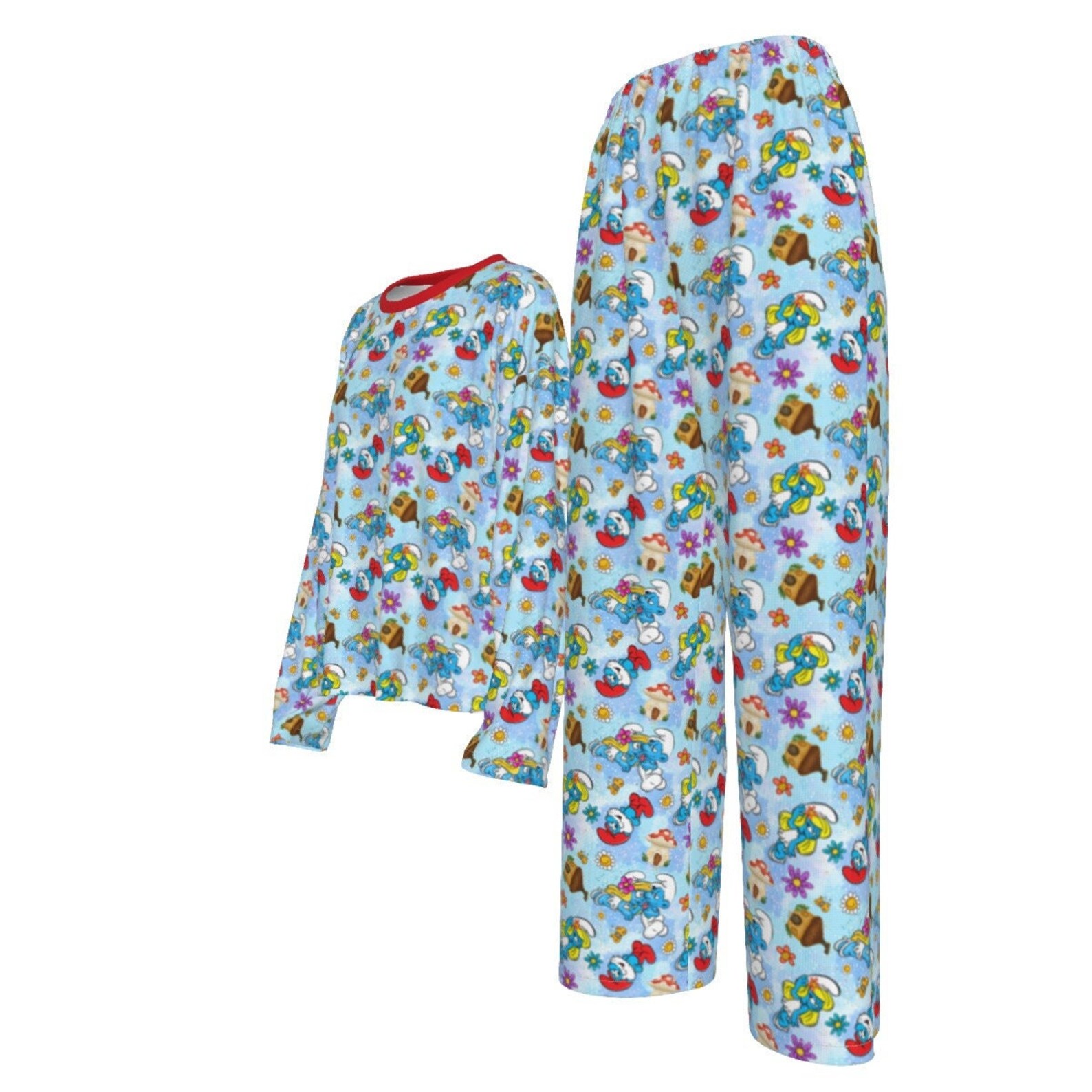 Smurfsvintage Cartoon 50's 80's Cartoonmen's&woman's Sleepwearpajamaspj ...