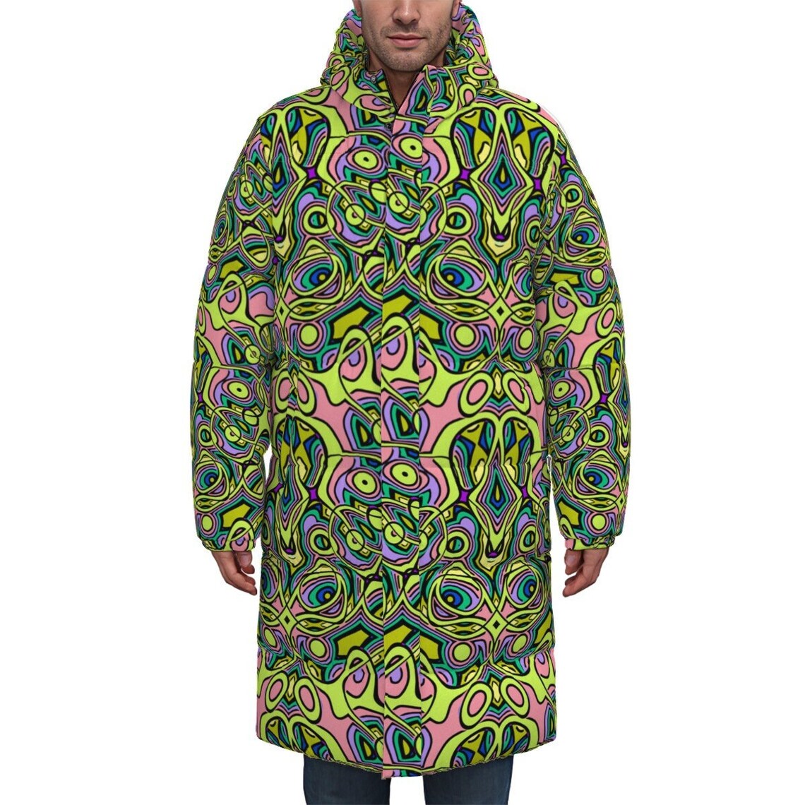 Psychedelic Time Flow *men's & Woman's Down Jacket*puffer Coat~ Trippy ...