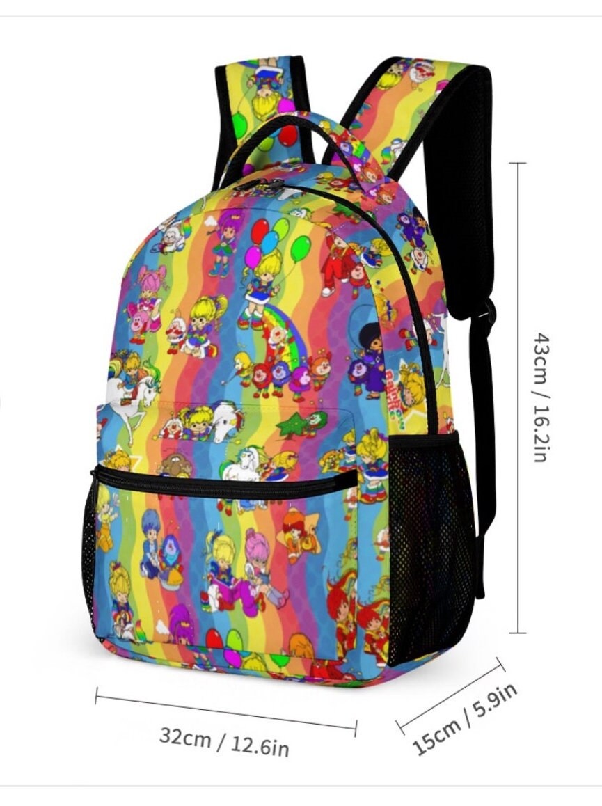 Rainbow Kids Vintage 80s Cartoon Three Piece Bag Set Backpack Lunch ...