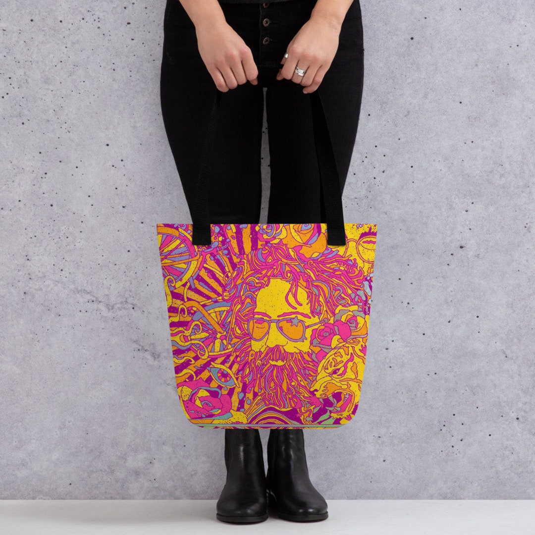 Jerry Garcia Psychedelic Tote Bag: Trippy Hippie Festival Style - Etsy
