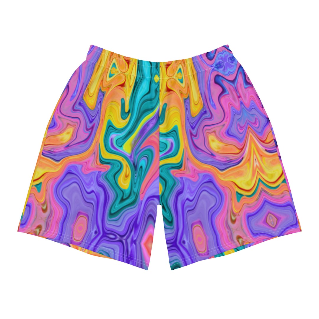Trippy Swirls Long Shorts: Psychedelic Rave Festival Wear - Etsy
