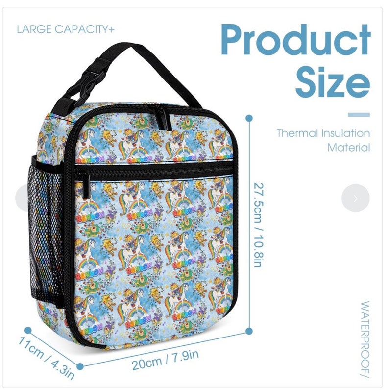 Rainbow Kids Vintage 80s Cartoon Three Piece Bag Set Backpack Lunch ...