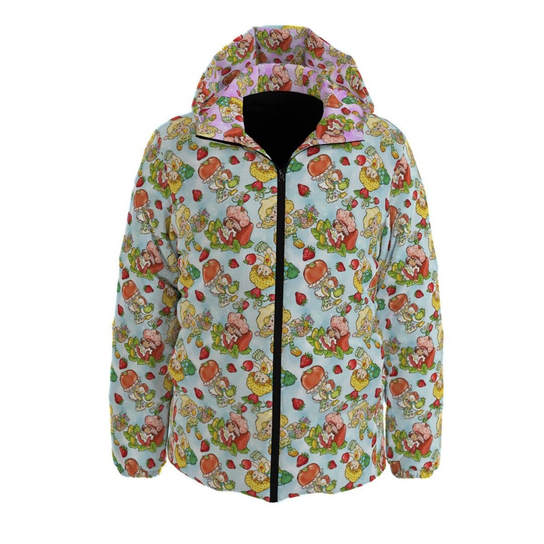 Strawberry 80's Vibes Mens & Womans Puffer Jacket down Jacket Coat ...