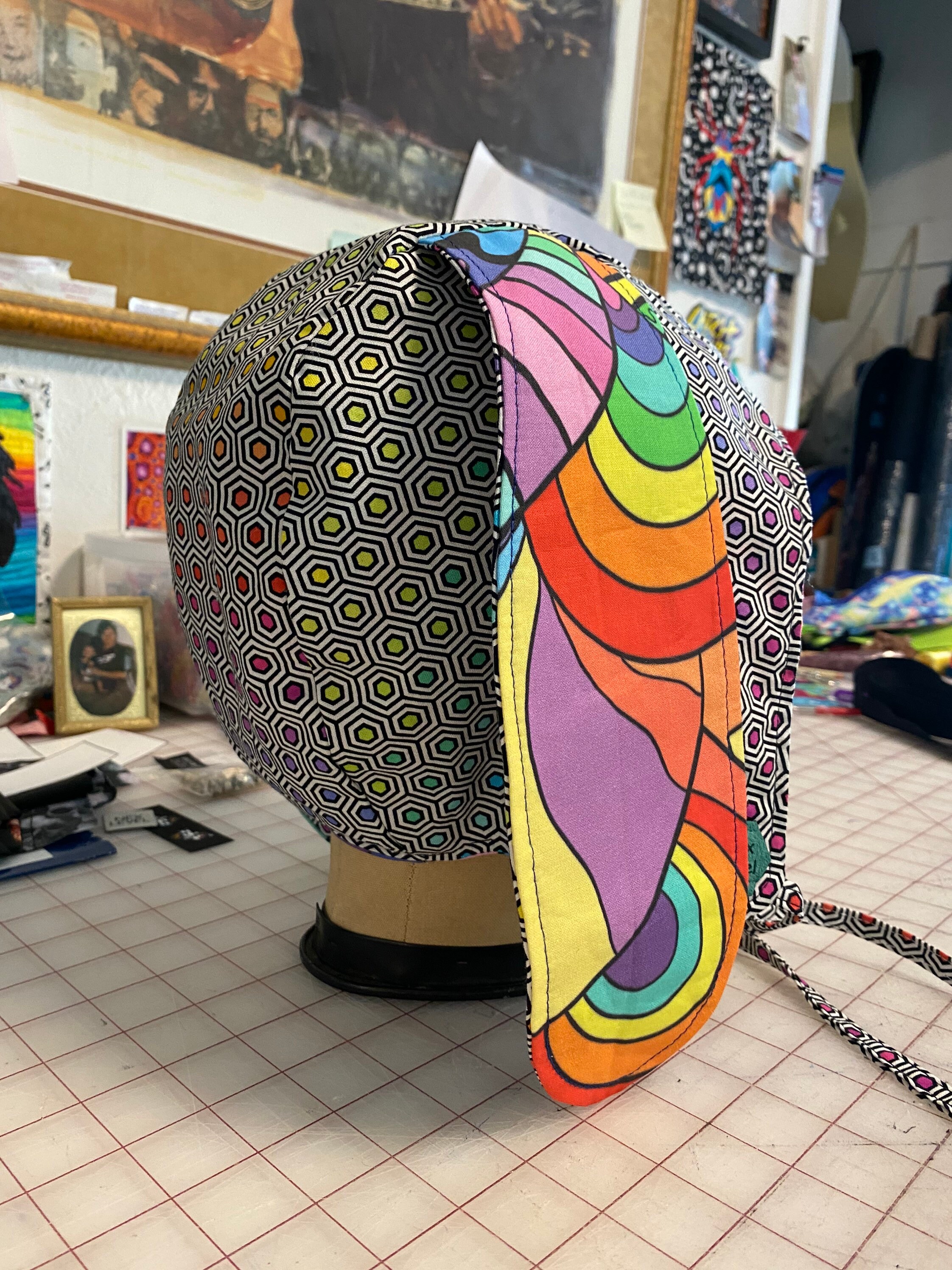 Psychedelic Loophole Bunny Hat Trippy Easter Menswomenskids Hat ...