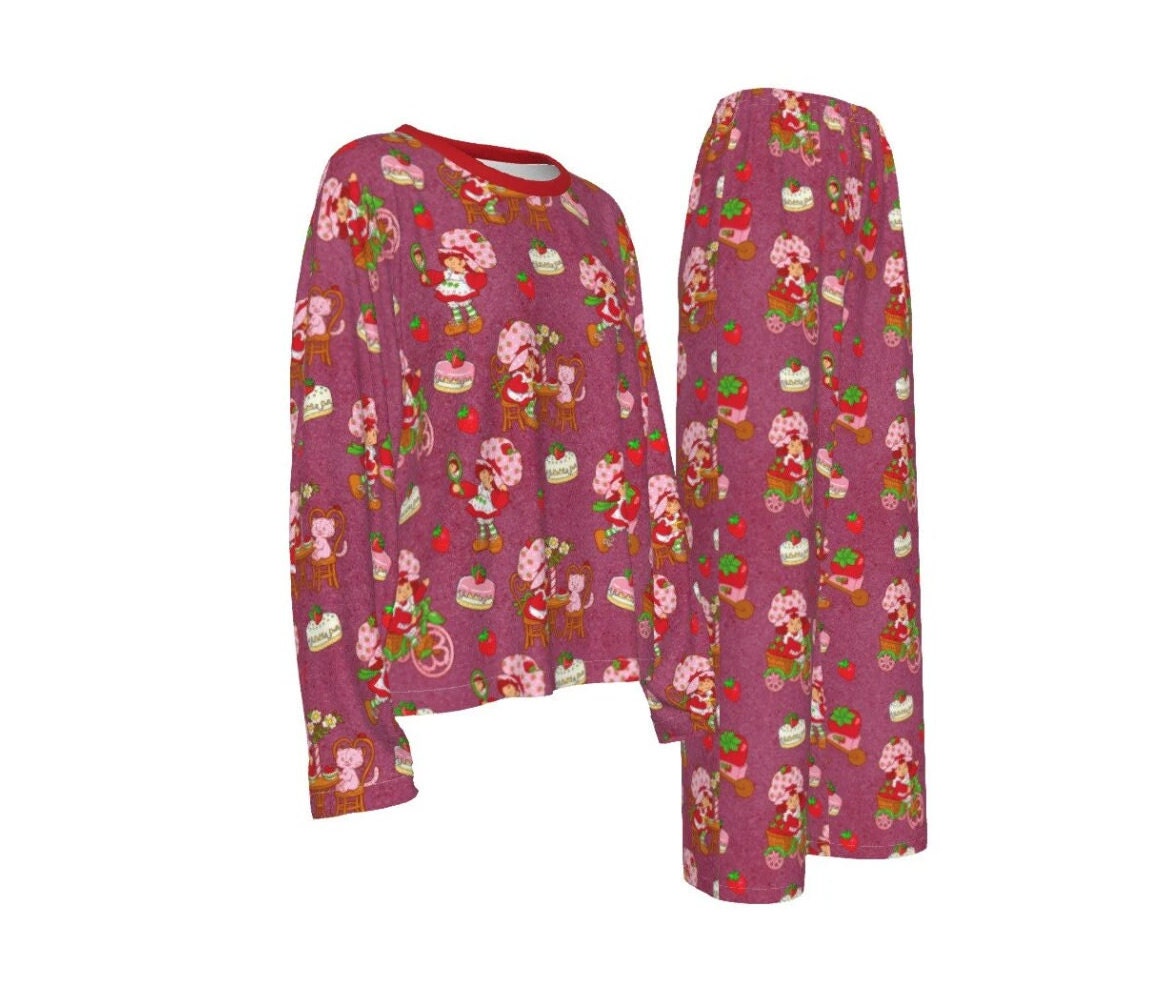 Strawberry Vintage Cartoon 80's Cartoon Woman's Sleepwear Pj's Sleep ...