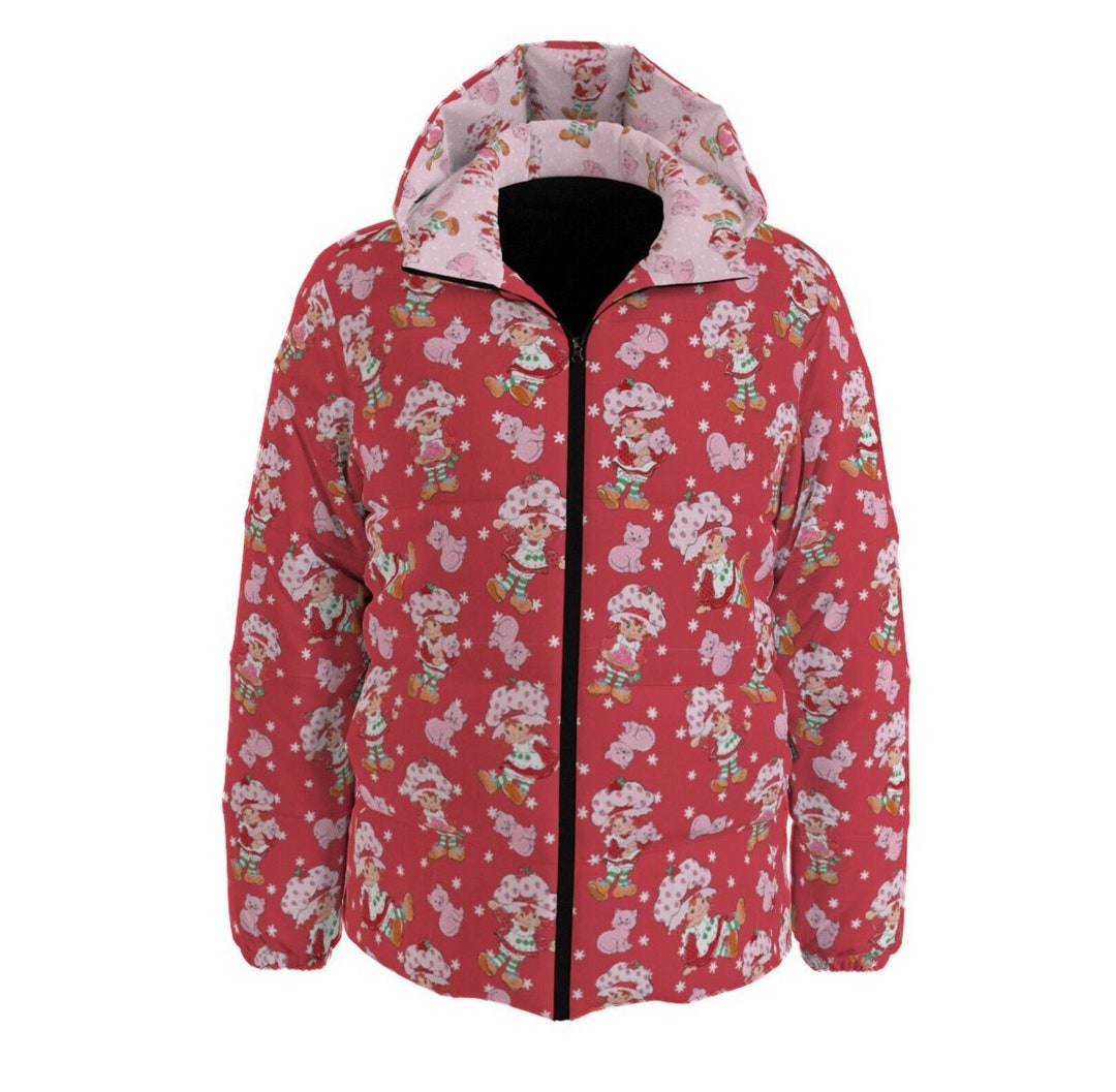 Strawberry 80's Vibes Mens & Womans Puffer Jacket down Jacket Coat ...