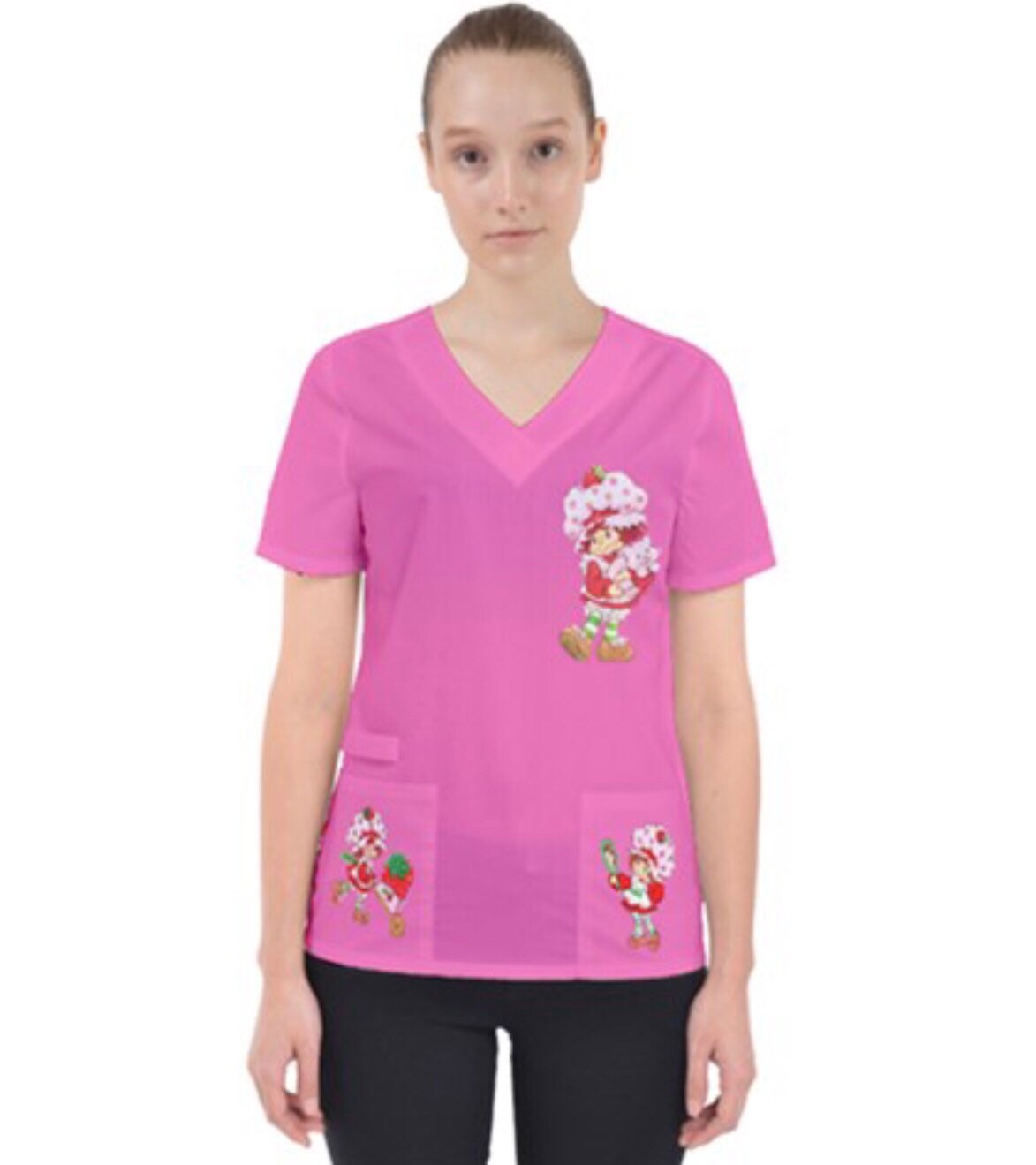 Strawberry Girl 80's Cartoon SCRUB TOPS for All Healthcare and Medical ...