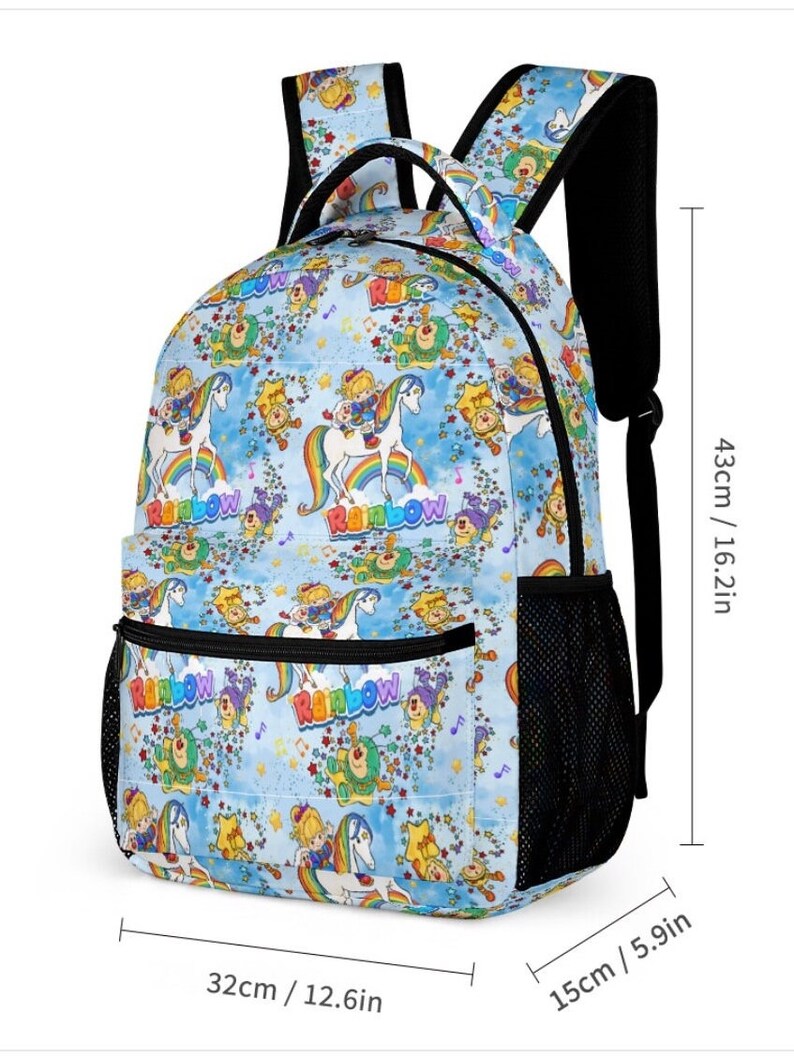 Rainbow Kids Vintage 80s Cartoon Three Piece Bag Set Backpack Lunch ...