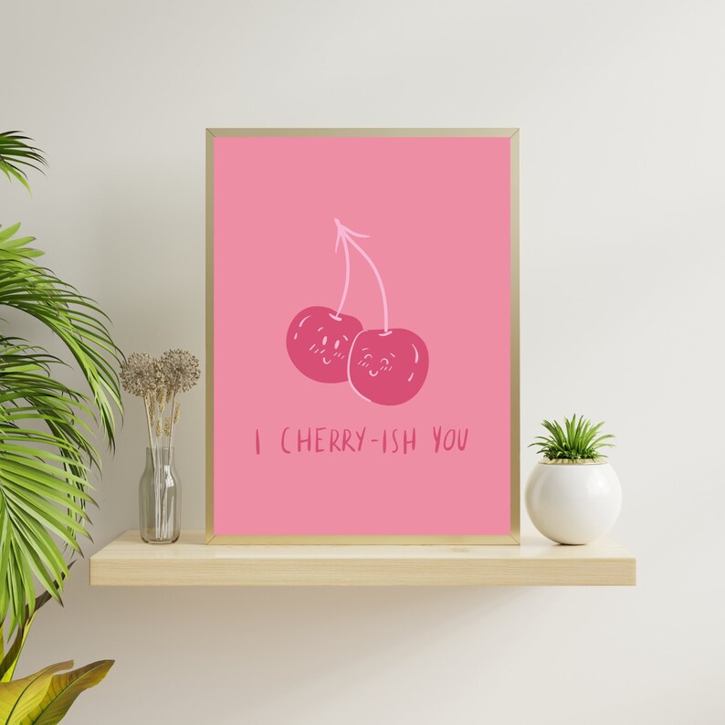 Cute Pink Cherry Quote Wall Art Kawaii Love Saying Room - Etsy