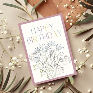 Floral Printable Happy Birthday Card Spring Pastel Colourful - Etsy