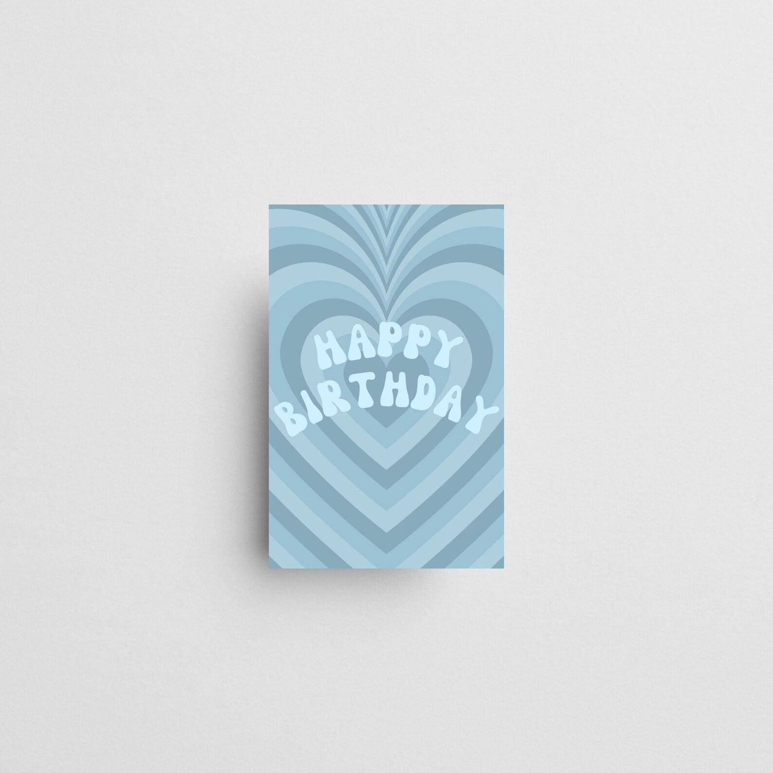 Danish Pastel Birthday Card, Blue Heart Printable Card, Carolina Blue ...